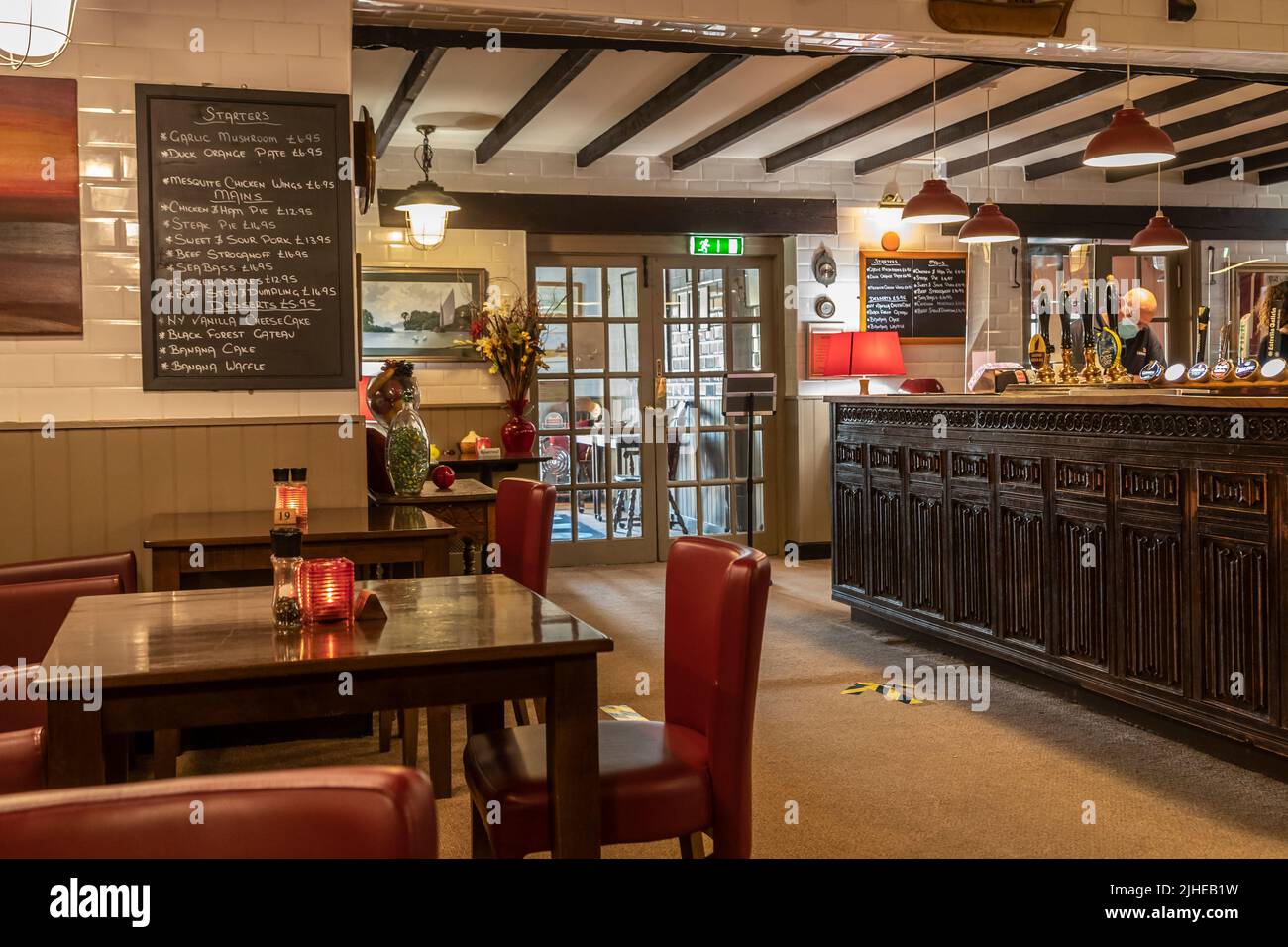 Inside by the Bar area of the Wayford Bridge Inn, a hotel on the A149 ...