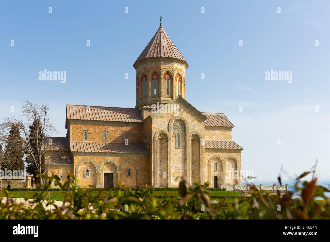 Spring view of Church of St. Nino in Bodbe nunnery, Georgia Stock Photo ...