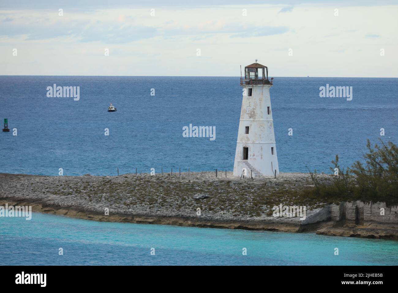 Light House in Port Of Nassau Bahamas Stock Photo - Alamy