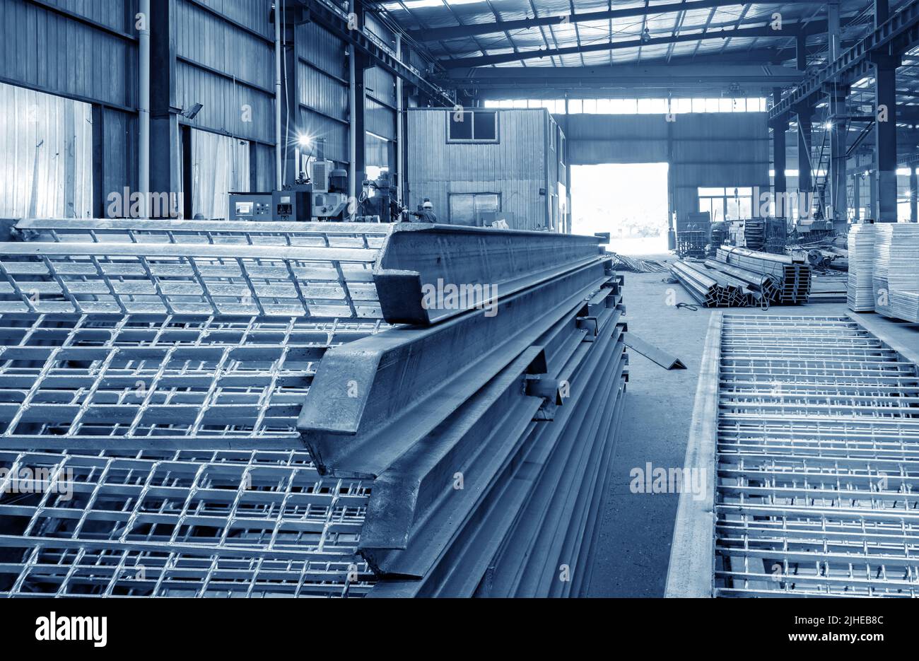Steel factory floor, stacked with a lot of steel Stock Photo - Alamy