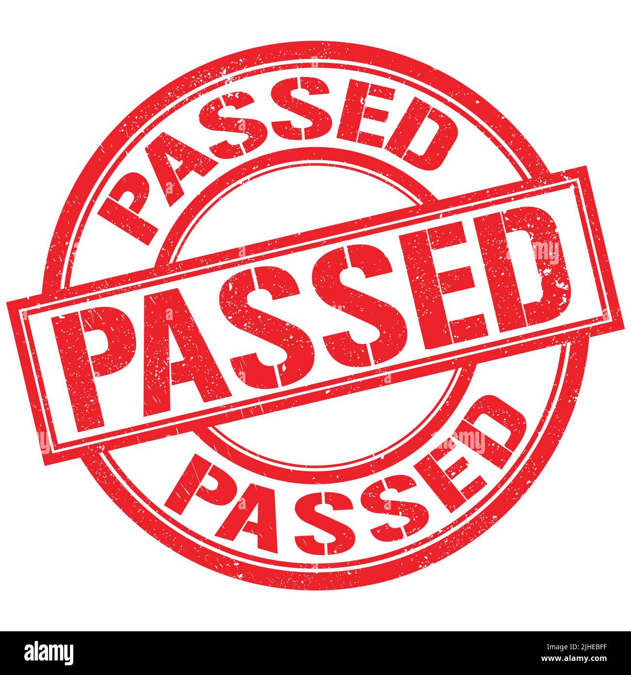 PASSED text written on red round stamp sign Stock Photo - Alamy