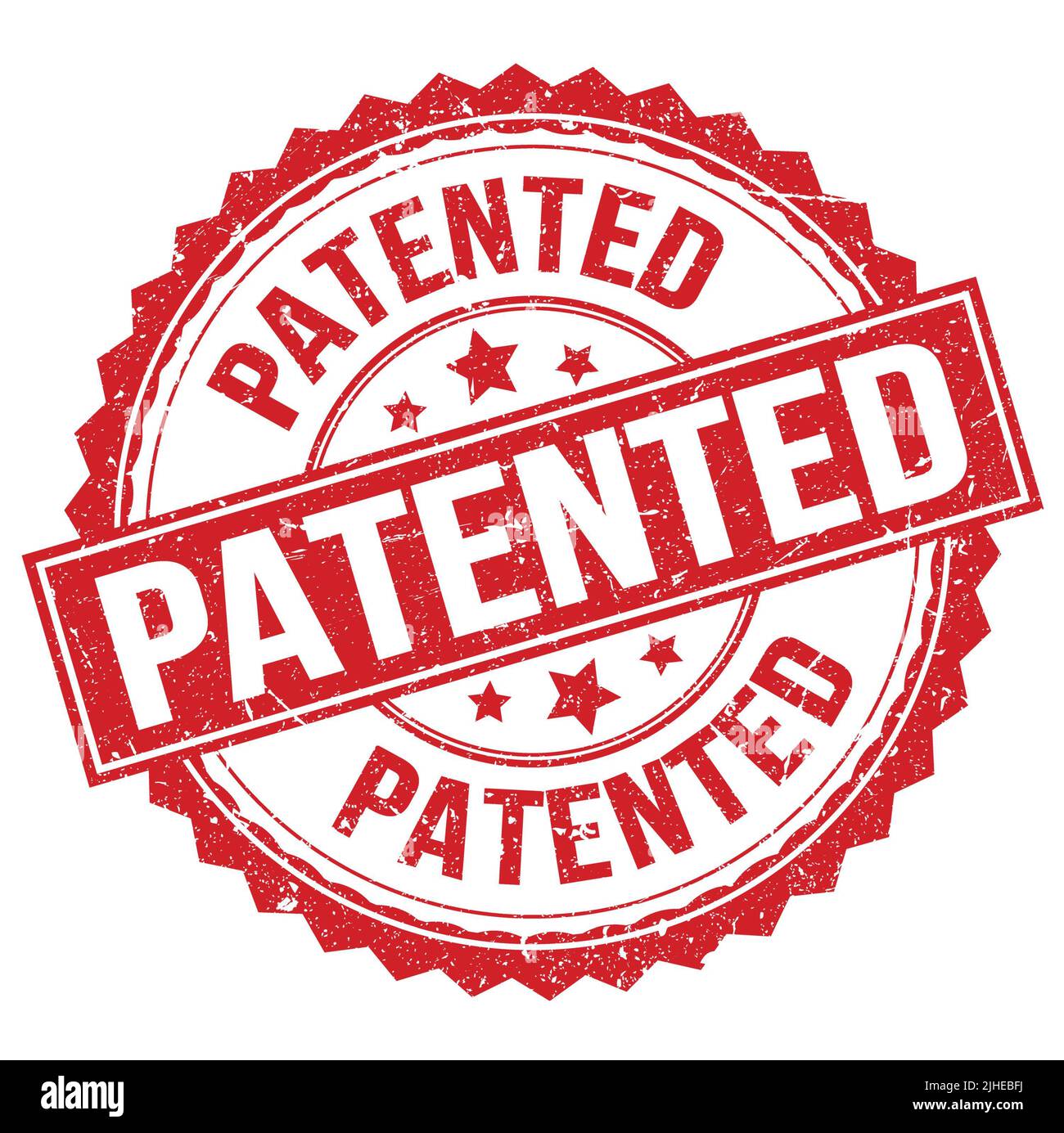 PATENTED text written on red round stamp sign Stock Photo - Alamy