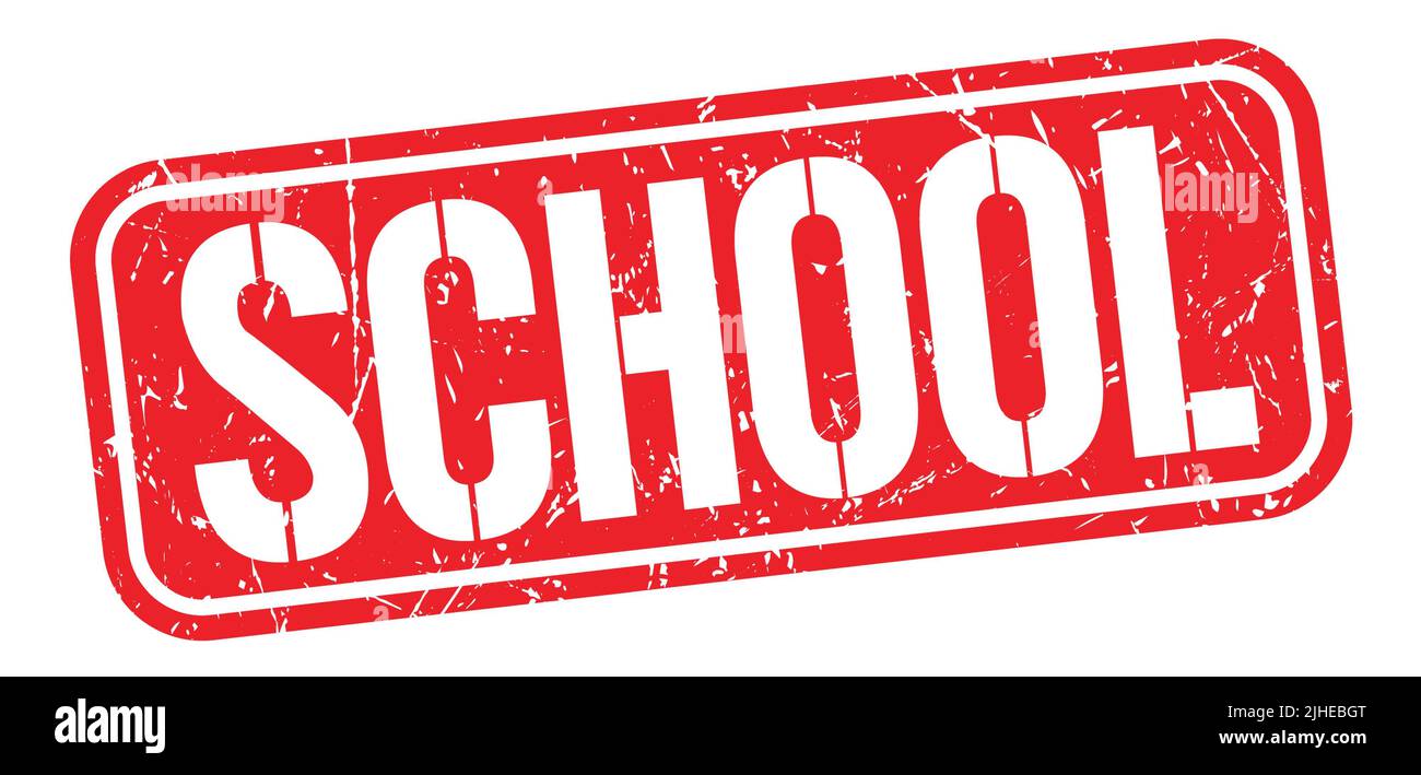 SCHOOL text written on red grungy stamp sign Stock Photo - Alamy