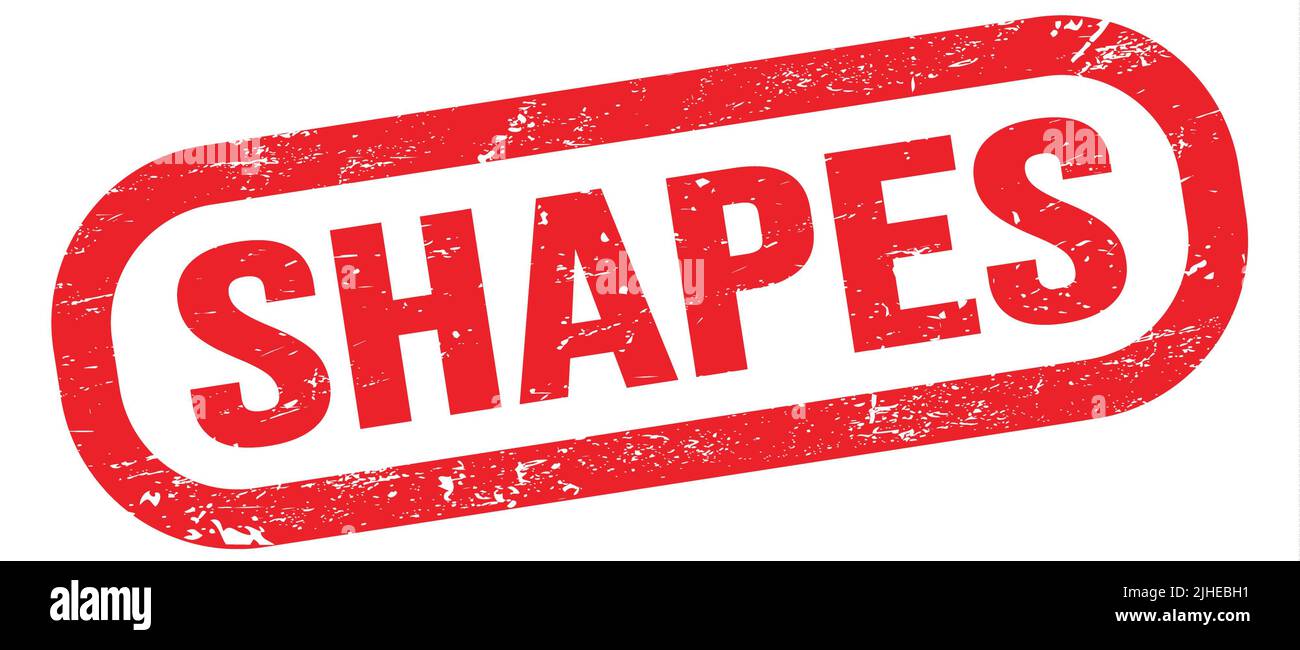 SHAPES, text written on red rectangle stamp sign Stock Photo - Alamy
