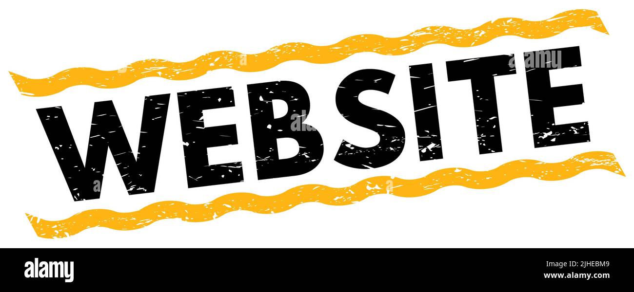 WEBSITE text written on yellow-black lines stamp sign Stock Photo - Alamy