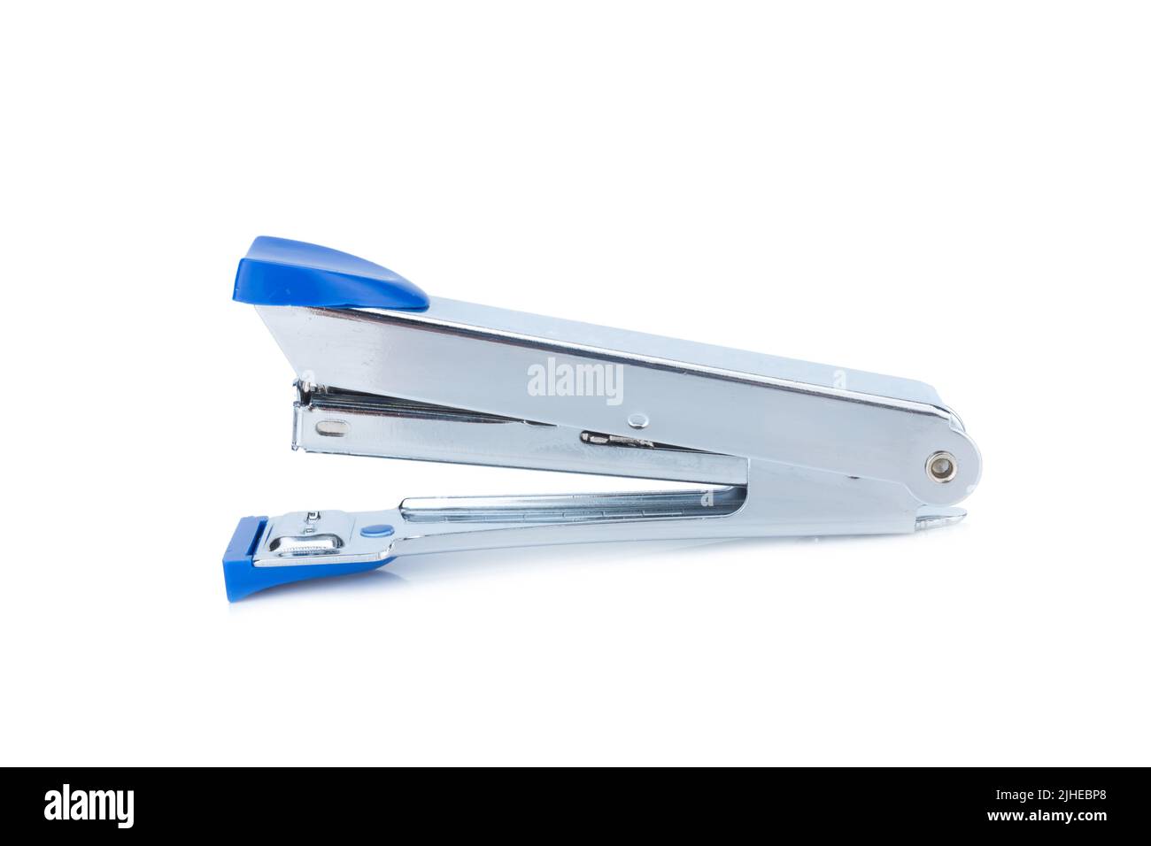 stapler steel color blue isolated on white background Stock Photo - Alamy