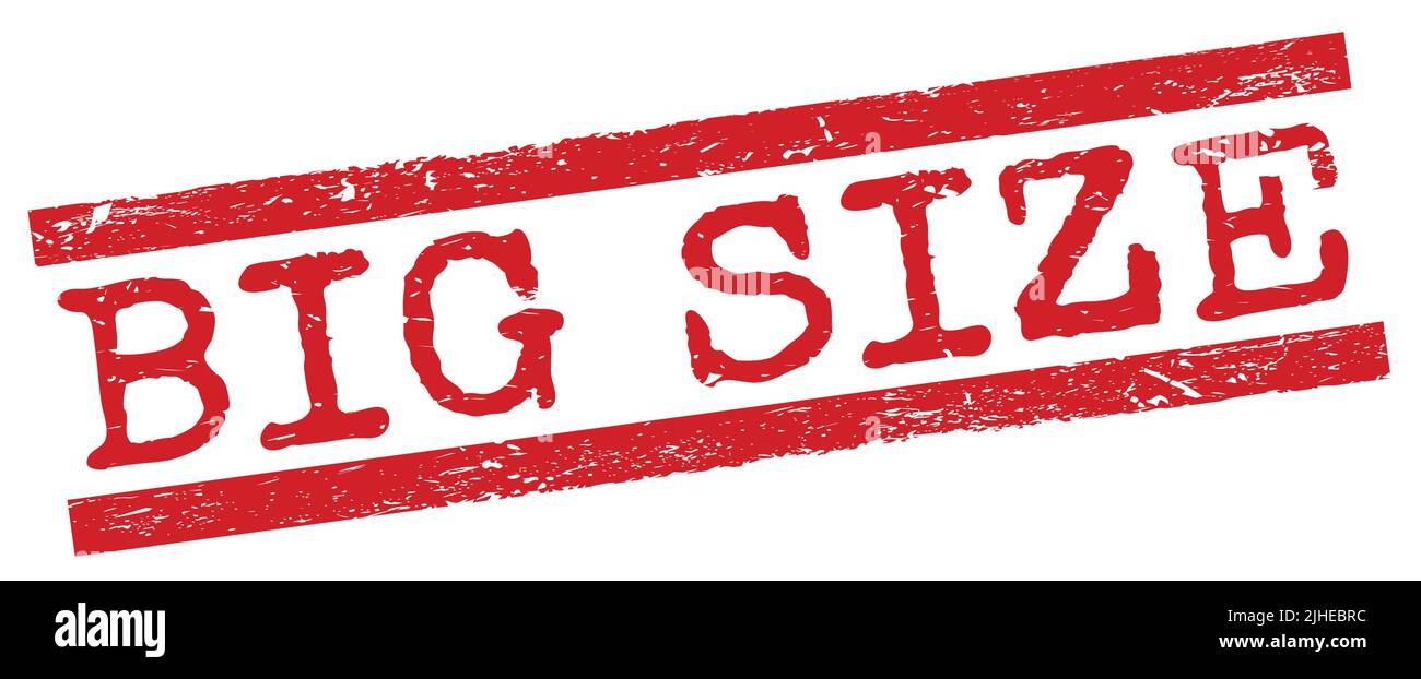 BIG SIZE text written on red grungy lines stamp sign Stock Photo - Alamy