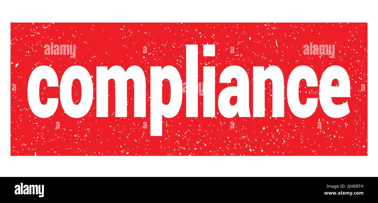 compliance text written on red grungy stamp sign Stock Photo - Alamy