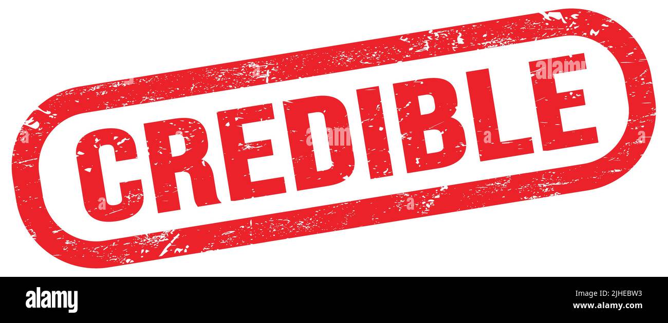 CREDIBLE, text on red rectangle stamp sign Stock Photo - Alamy