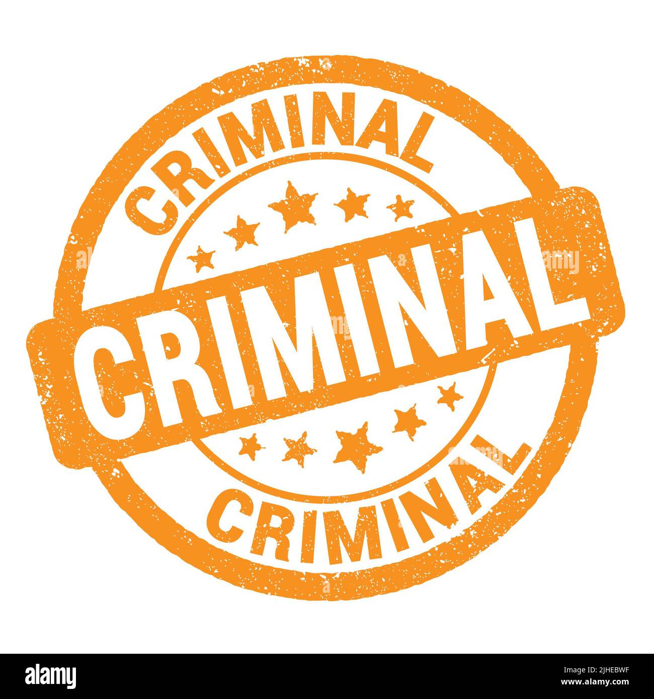 CRIMINAL text written on orange grungy stamp sign Stock Photo - Alamy