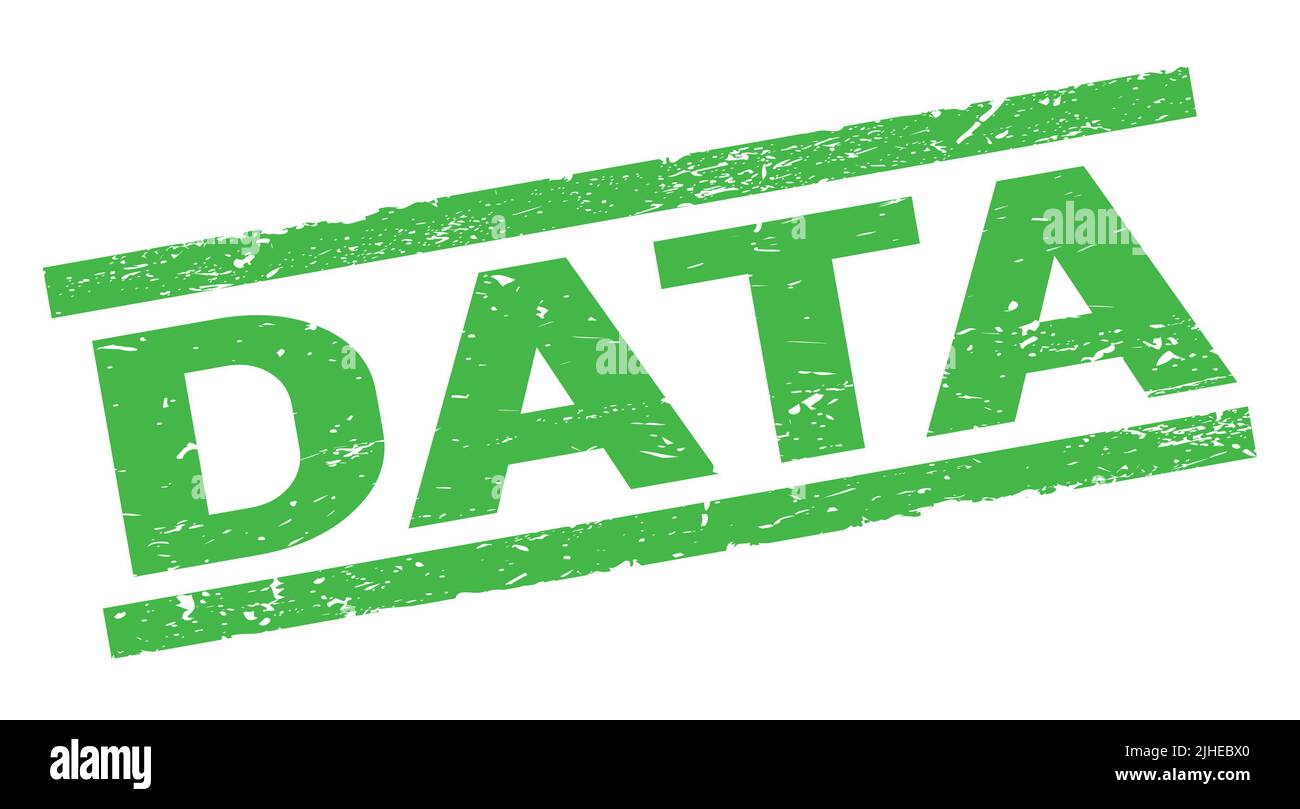 DATA text written on green rectangle stamp sign Stock Photo - Alamy