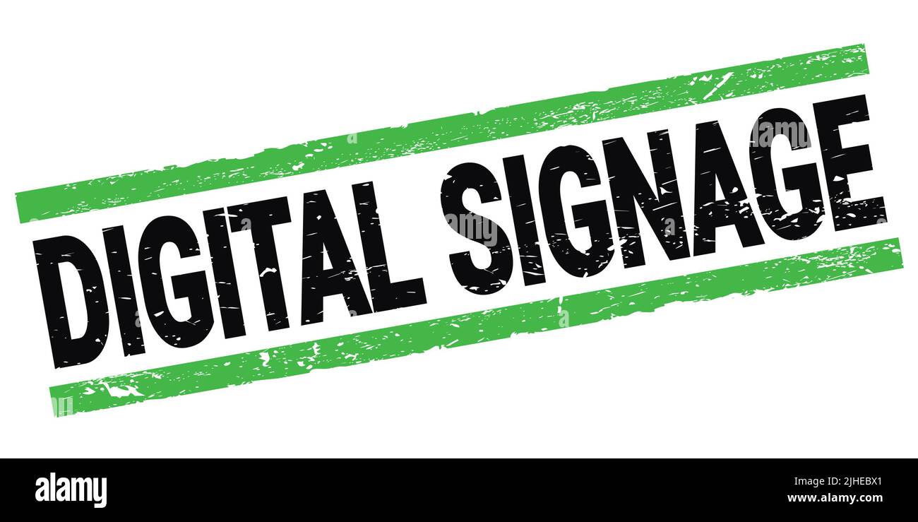 DIGITAL SIGNAGE text written on black-green rectangle stamp sign Stock ...