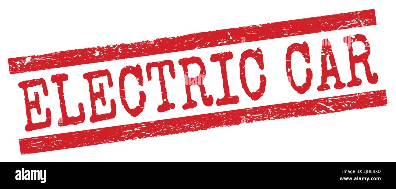 ELECTRIC CAR text written on red grungy lines stamp sign Stock Photo ...
