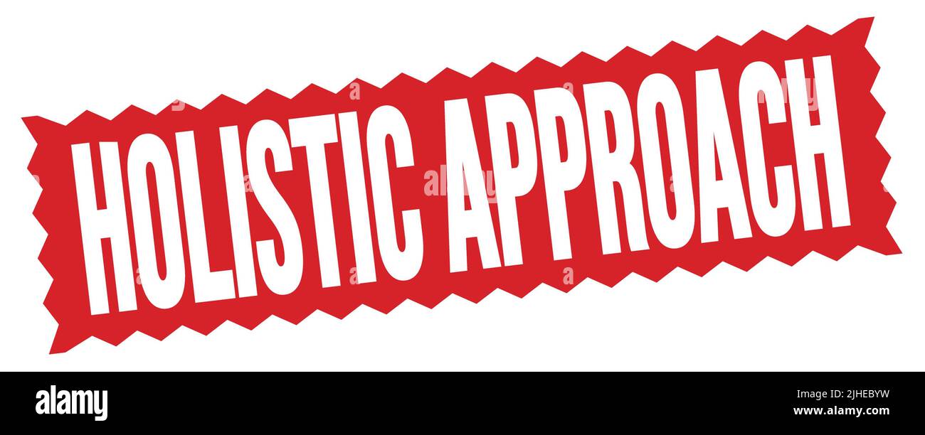 HOLISTIC APPROACH text written on red zig-zag stamp sign Stock Photo ...