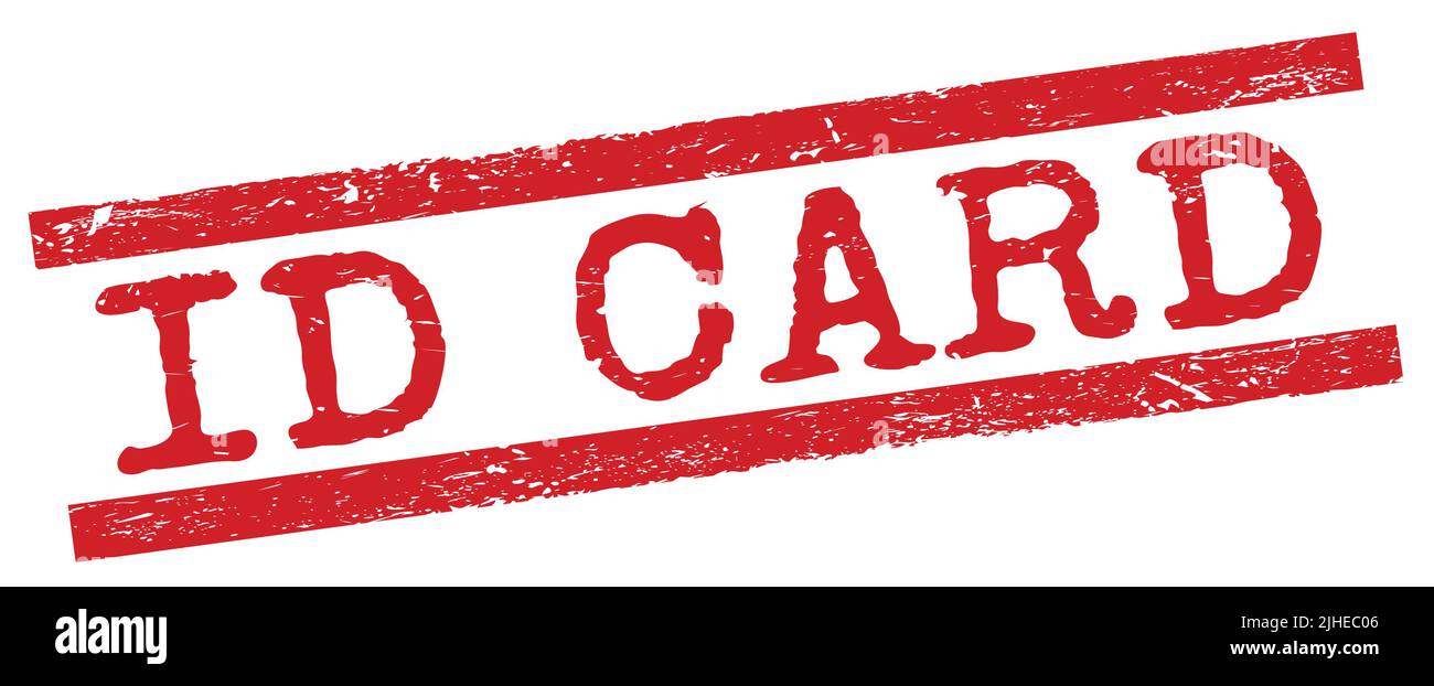 ID CARD text written on red grungy lines stamp sign Stock Photo - Alamy