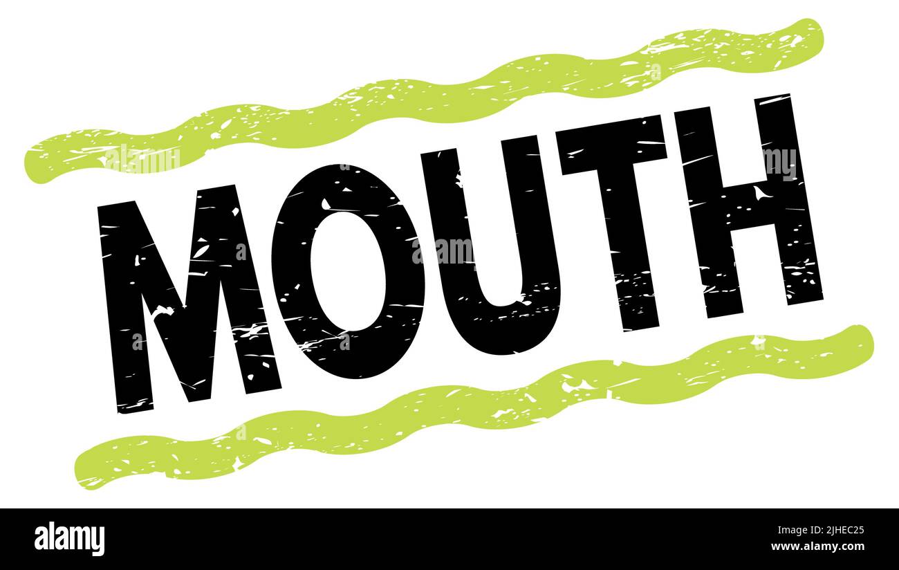 MOUTH text written on green-black lines stamp sign Stock Photo - Alamy
