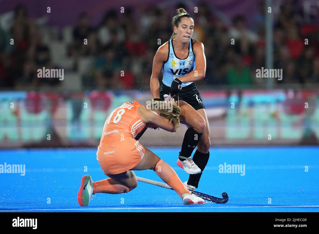 Pien Sanders of Netherlands and Sofia Toccalino of Argentina during the ...