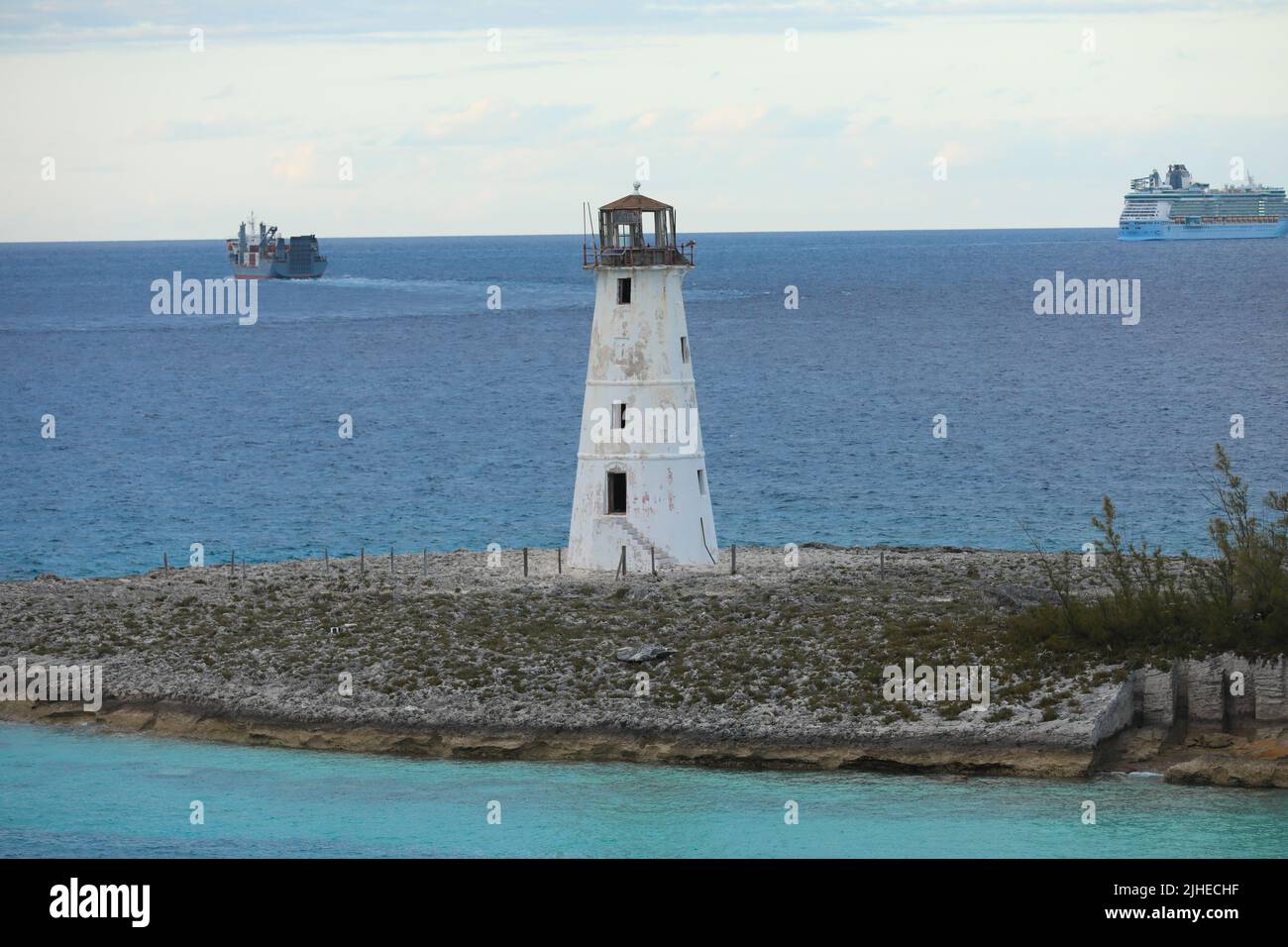 Light House in Port Of Nassau Bahamas Stock Photo - Alamy