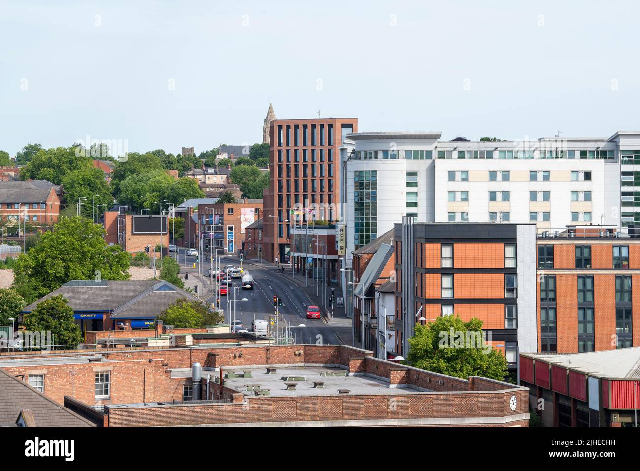 View North from the roof of the Confetti Institute in Nottingham City ...