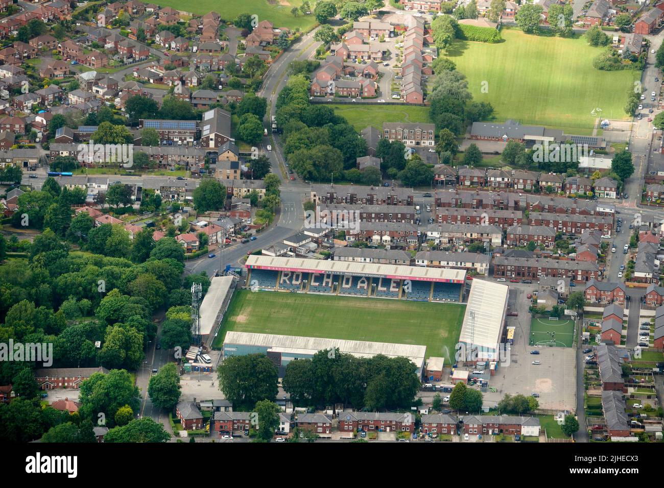 An aerial photograph of rochdale football club hi-res stock photography ...