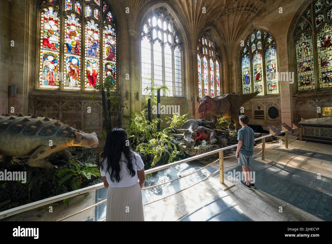 Abi and Jacob look at an exhibit at the Natural History Museum's ...