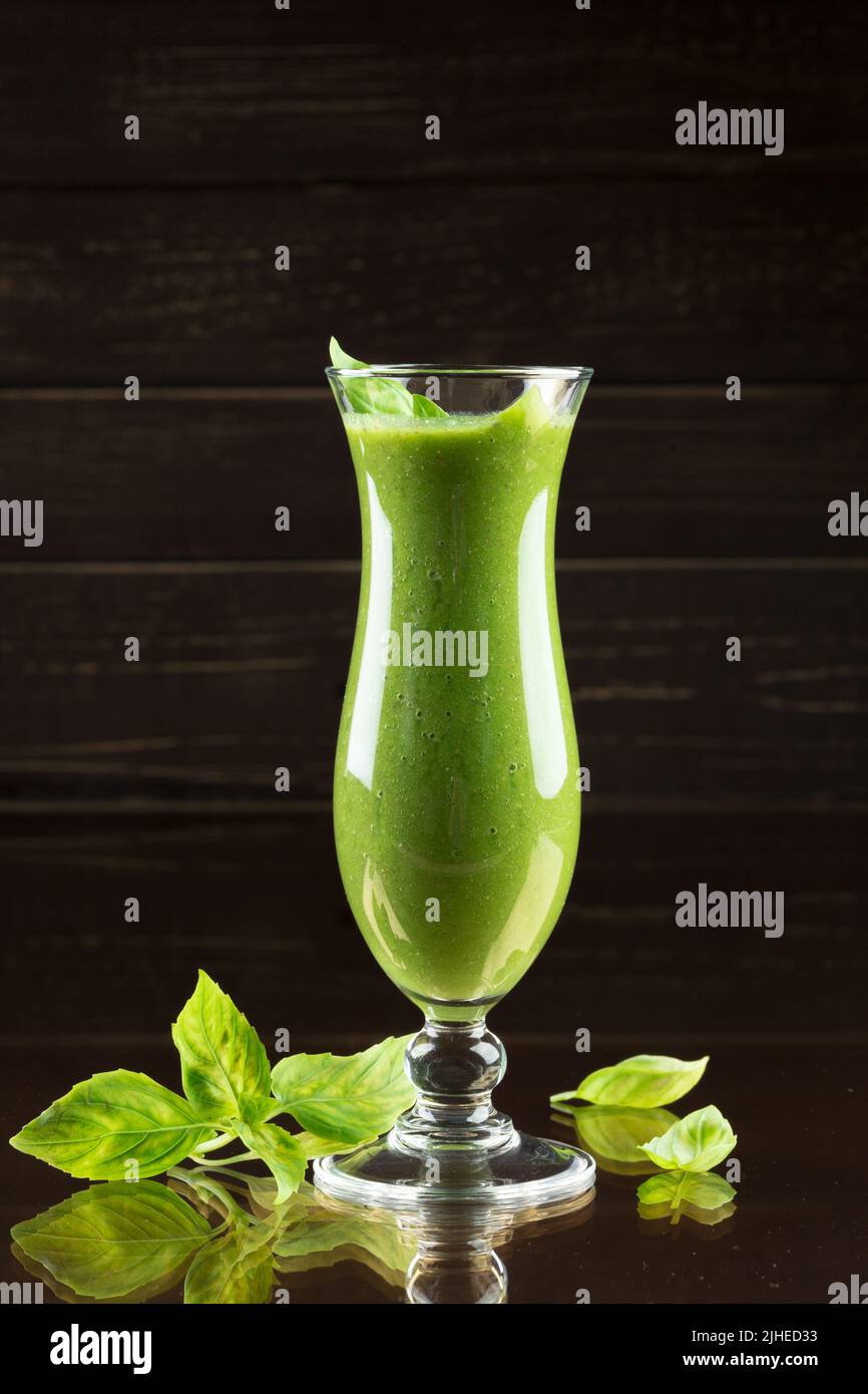Freshly Made Healthy Green Smoothie Stock Photo - Alamy
