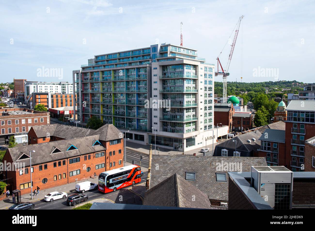 View North from the roof of the Confetti Institute in Nottingham City ...
