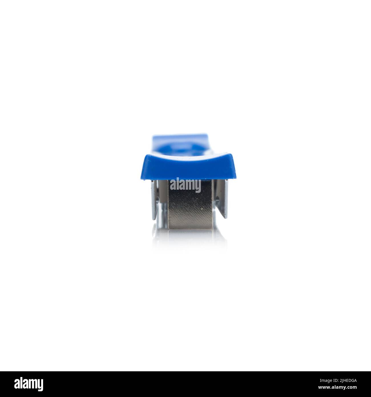 stapler steel color blue. protracted. isolated on white background ...