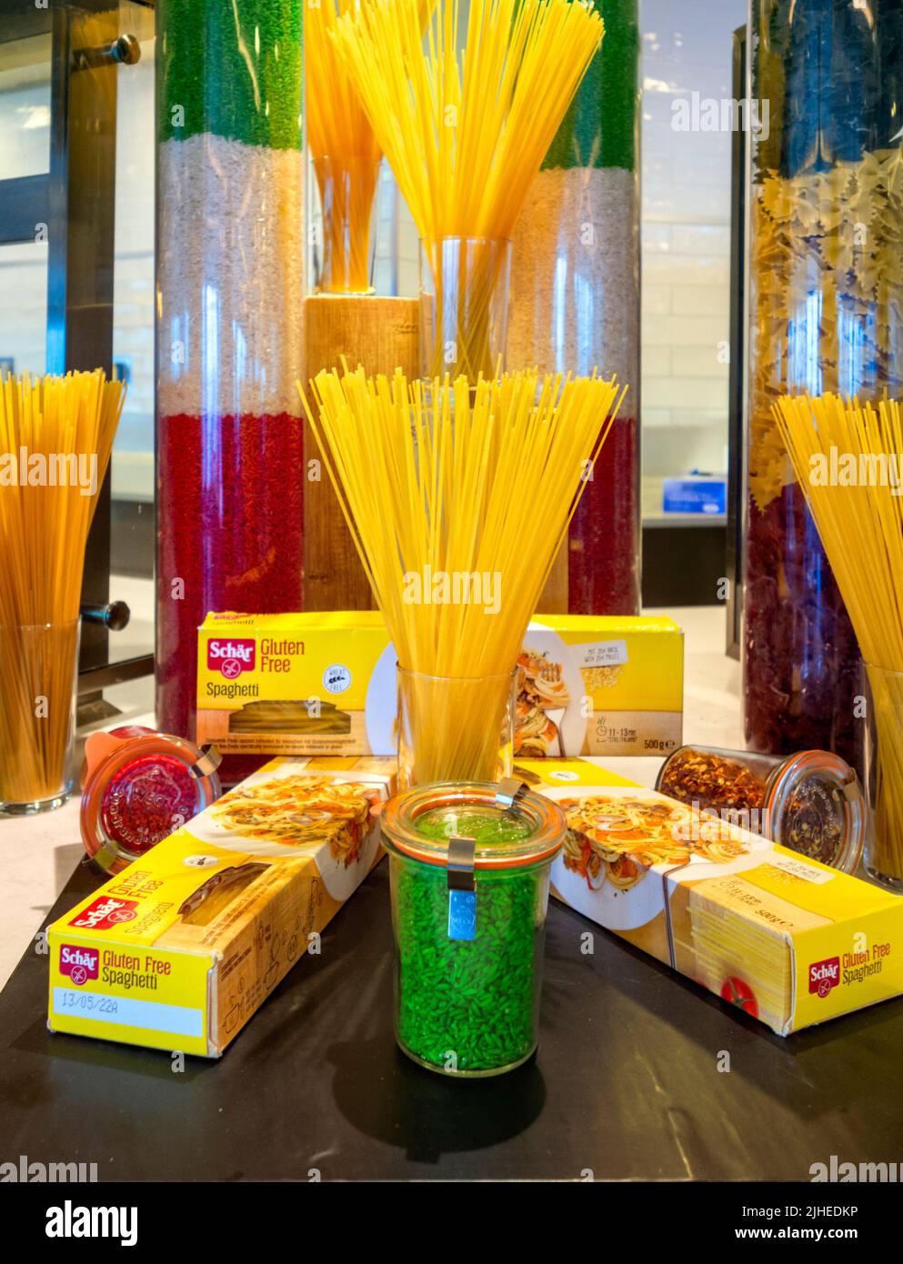 Colourful display of gluten free spaghetti and rice hi-res stock ...
