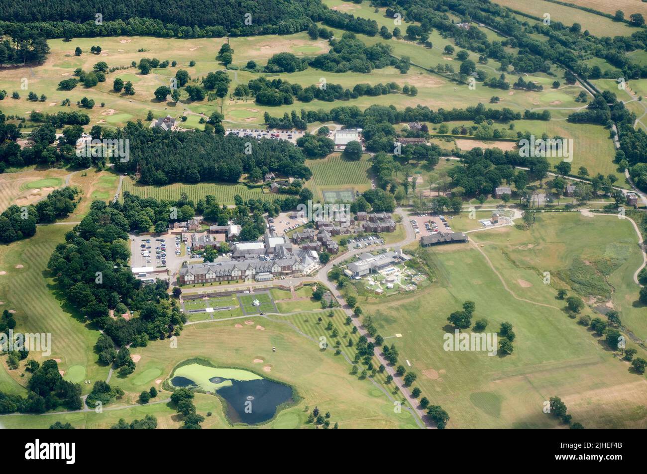 An aerial view of Carden Park Hotel and Park, Cheshire, north West ...