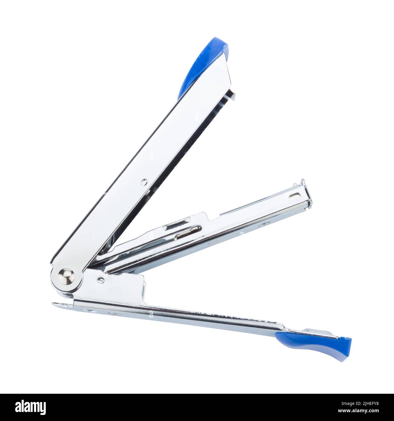 stapler steel color blue. protracted. isolated on white background ...