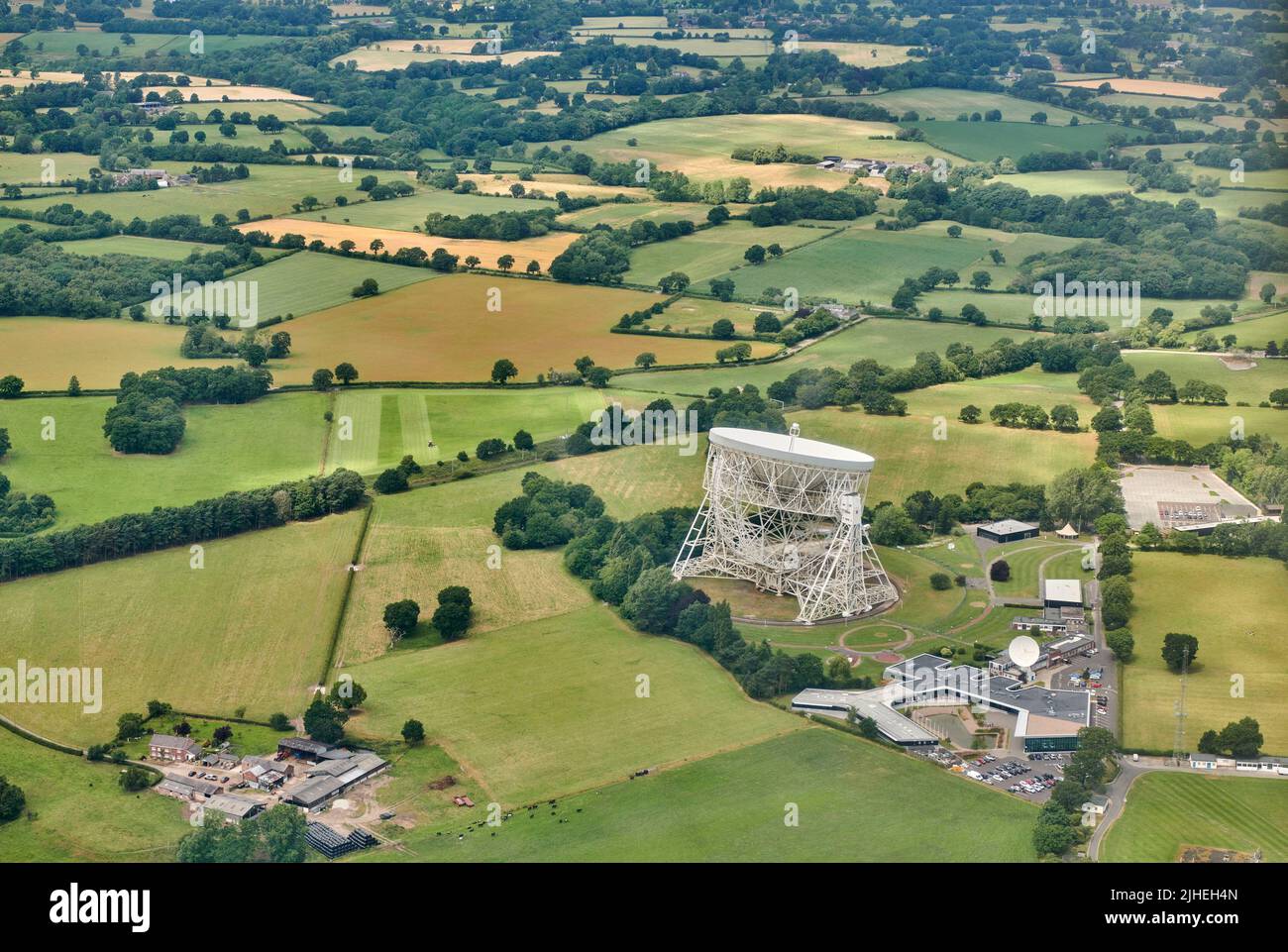 Jodrell Bank Observatory in Cheshire, England, UK, from the air Stock ...