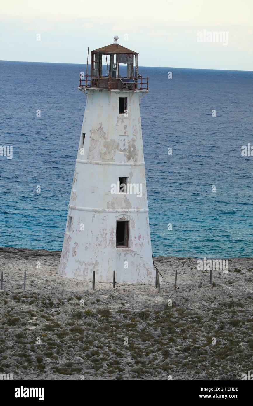 View of lighthouse in Nassau, Bahamas in the Caribbean sea Stock Photo ...