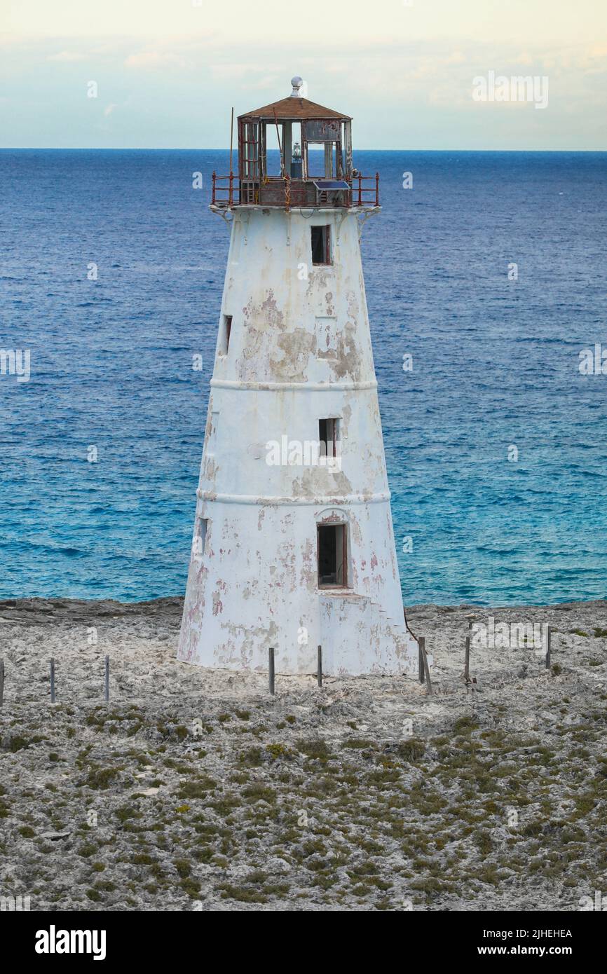 View of lighthouse in Nassau, Bahamas in the Caribbean sea Stock Photo ...