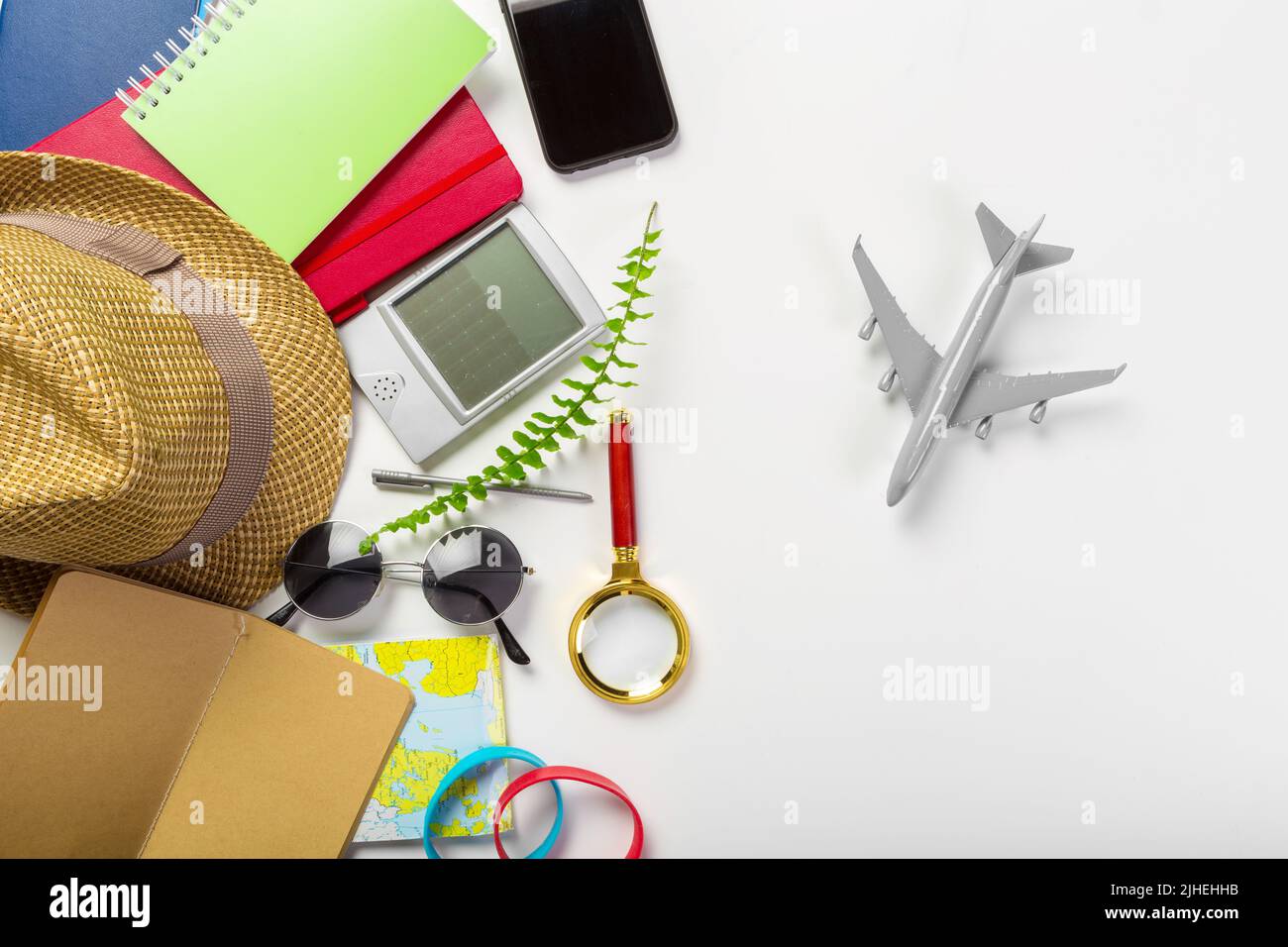 travel, summer vacation, tourism and objects concept Stock Photo - Alamy