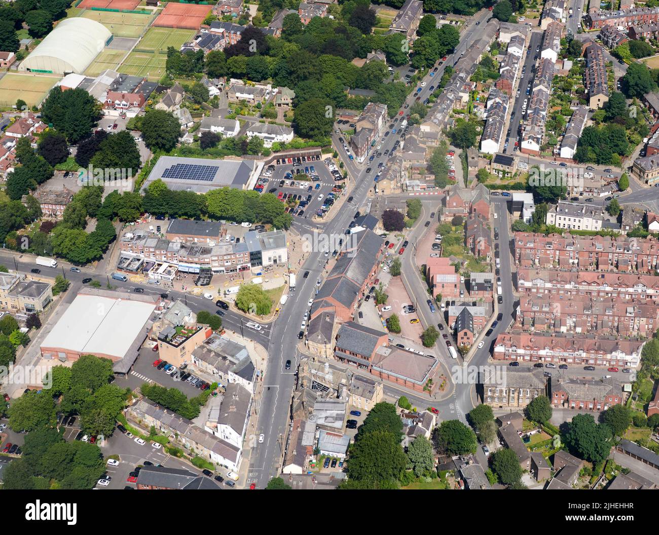 An aerial photograph of the fashionable Chapel Allerton Shopping area ...