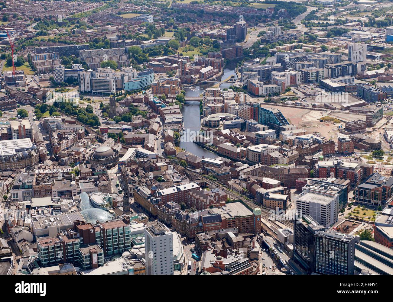 An aerial photograph of leeds city centre hi-res stock photography and ...