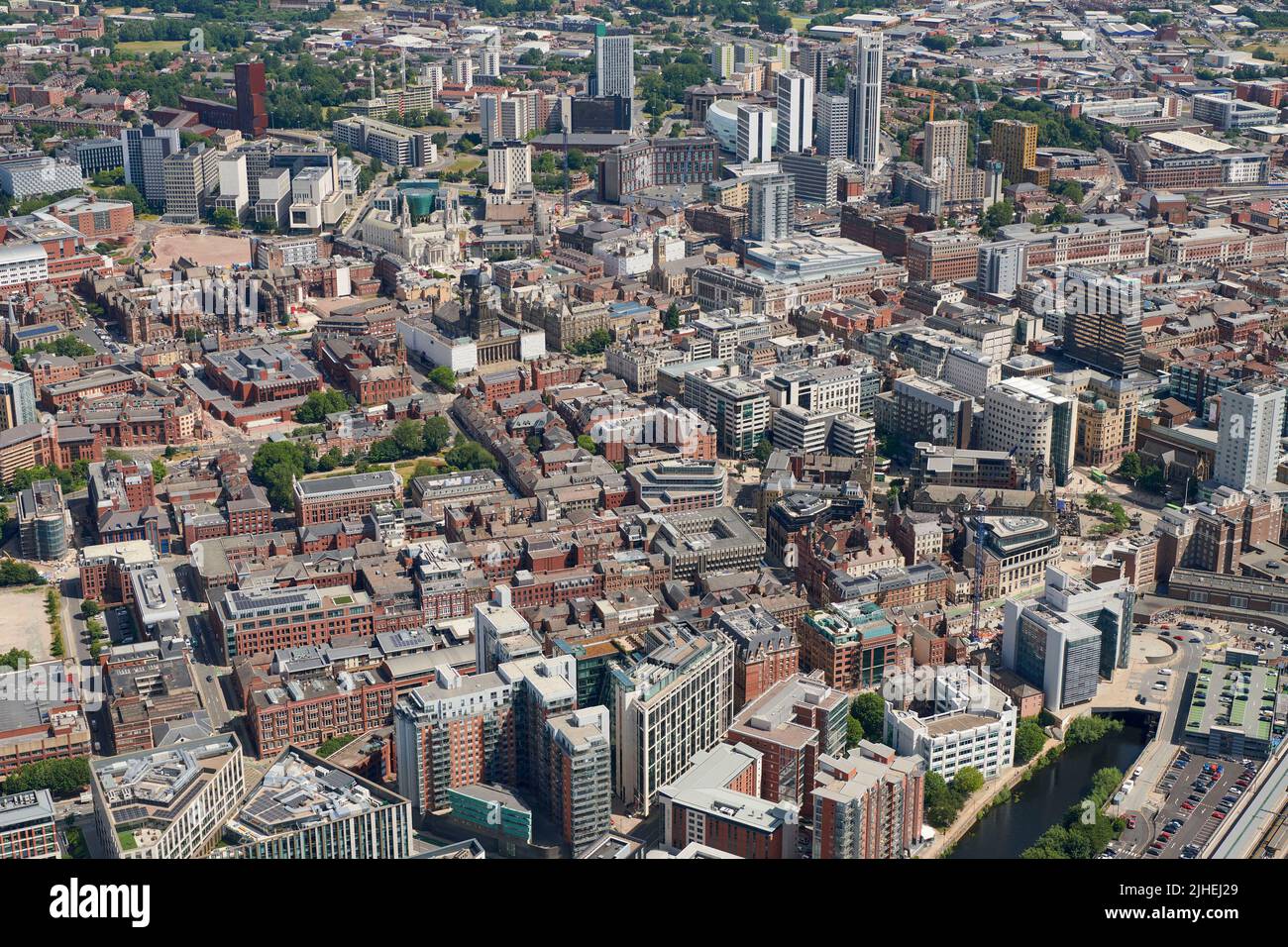 An aerial photograph of Leeds City Centre, West Yorkshire, Northern ...