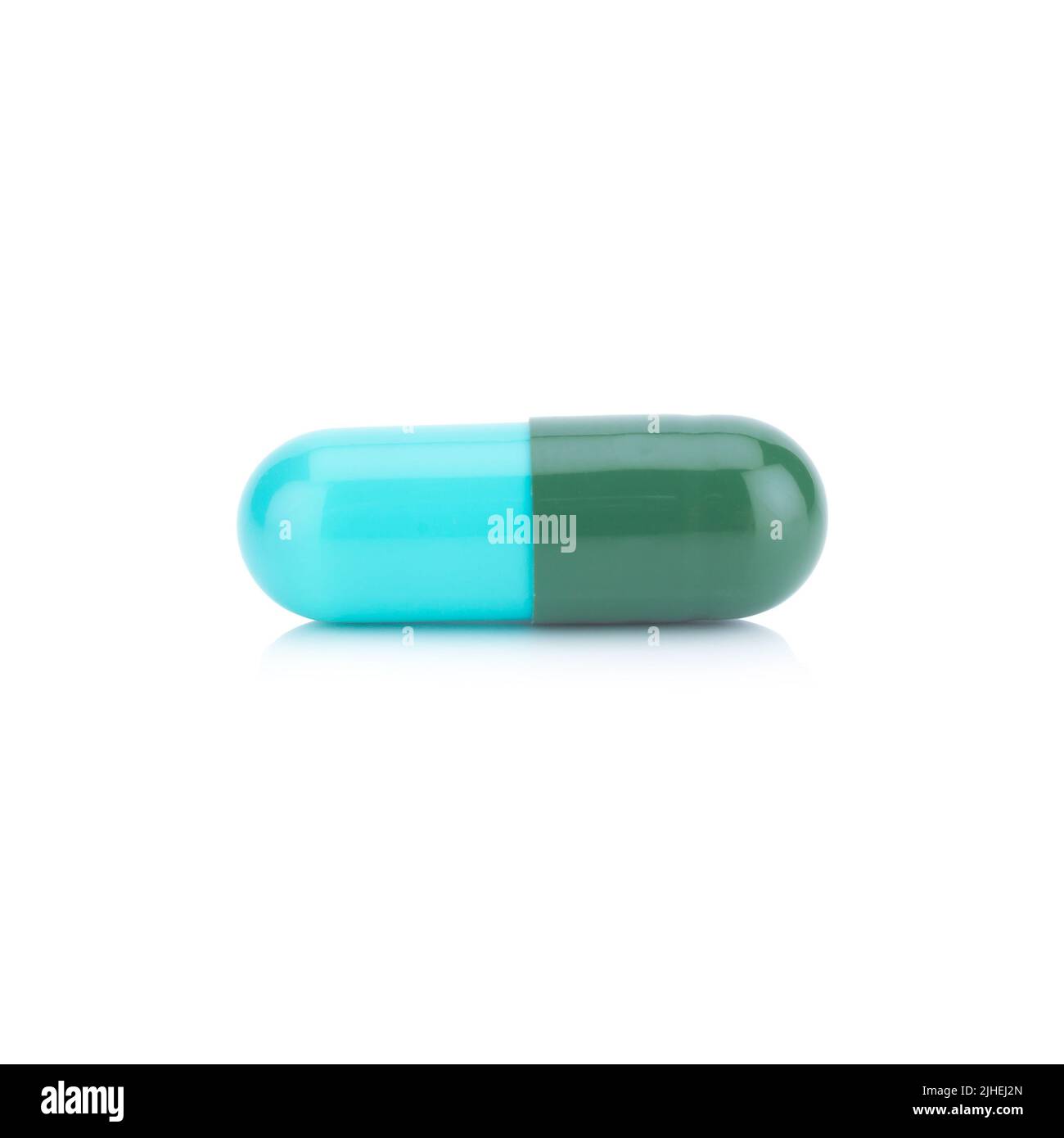capsule color green and blue isolated on white background Stock Photo ...