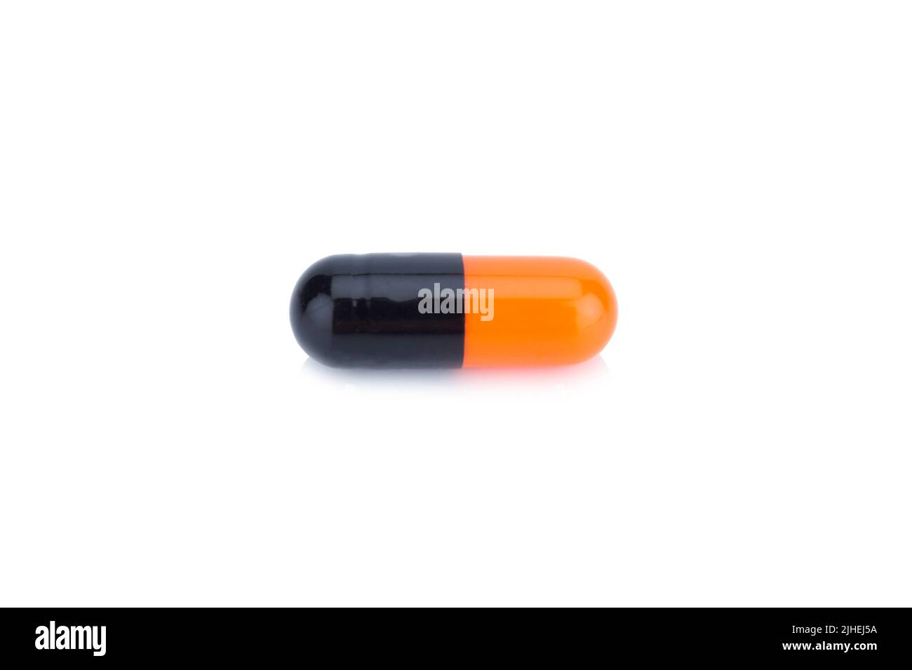capsule color Black and Orange isolated on white background Stock Photo ...