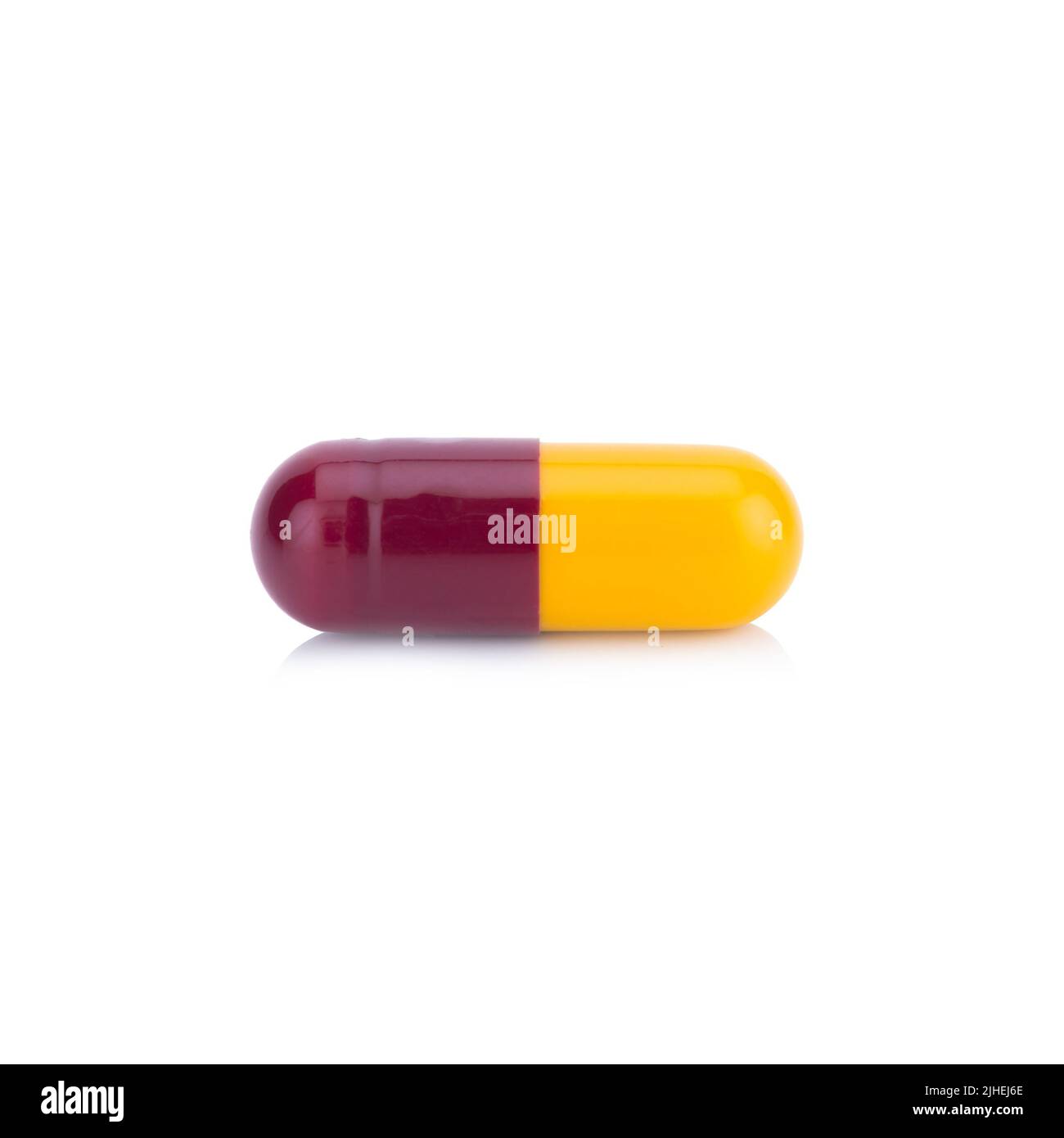 capsule color Red and Yellow isolated on white background Stock Photo ...