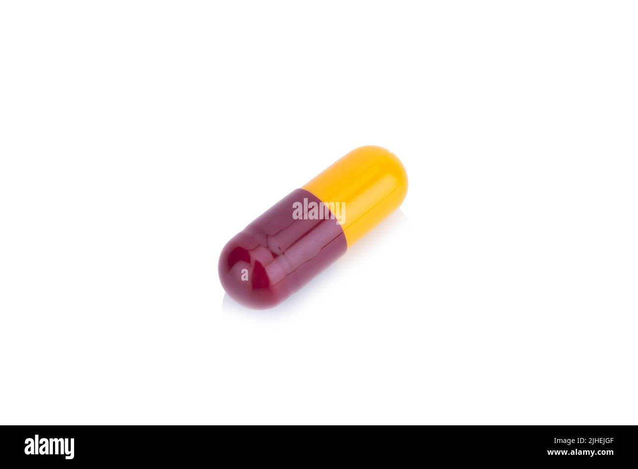capsule color Red and Yellow isolated on white background Stock Photo ...