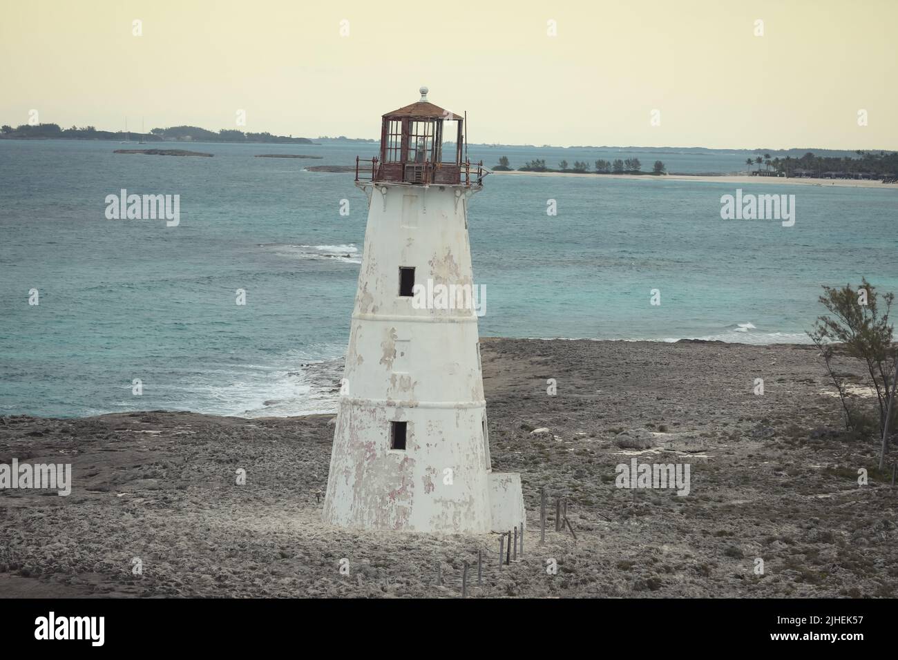 View of lighthouse in Nassau, Bahamas in the Caribbean sea Stock Photo ...