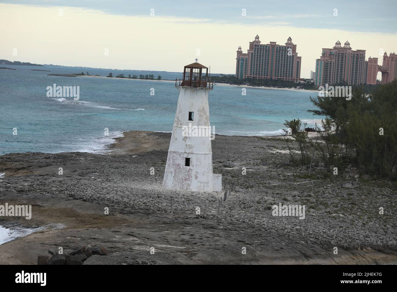 View of lighthouse in Nassau, Bahamas in the Caribbean sea Stock Photo ...