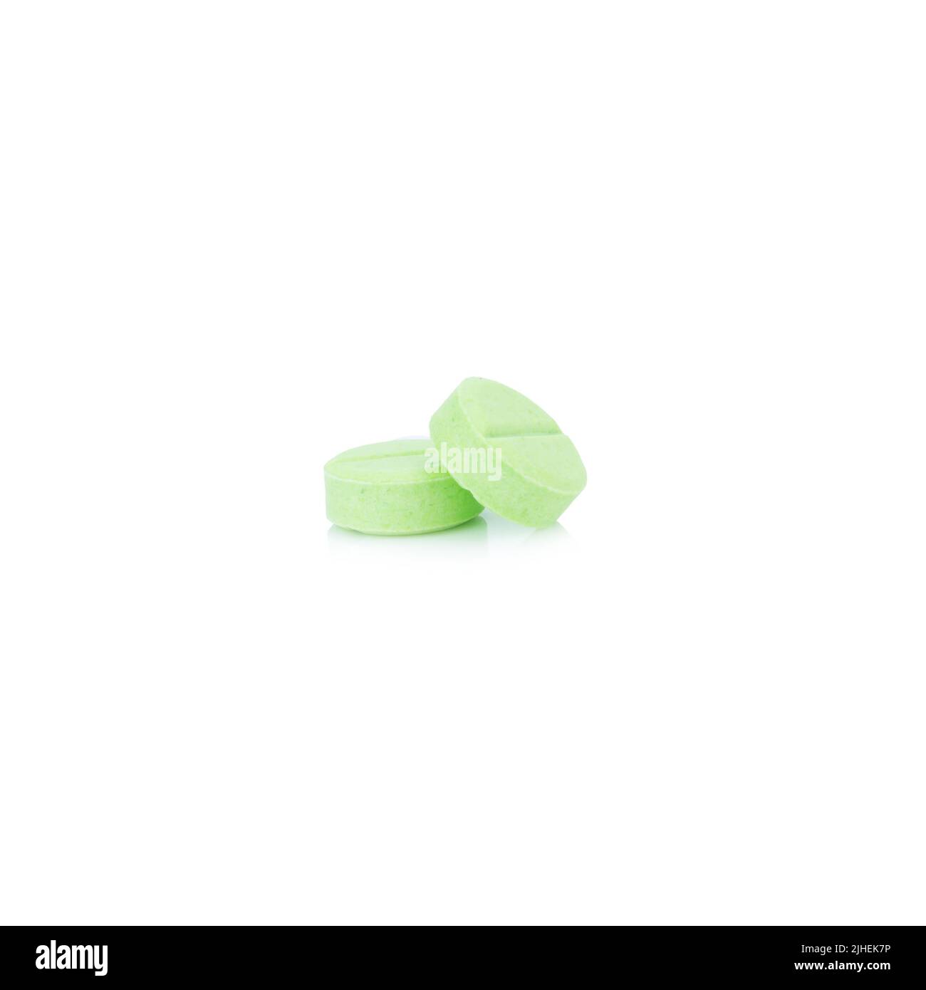 pill. tablet. color green. two. isolated on white background Stock ...
