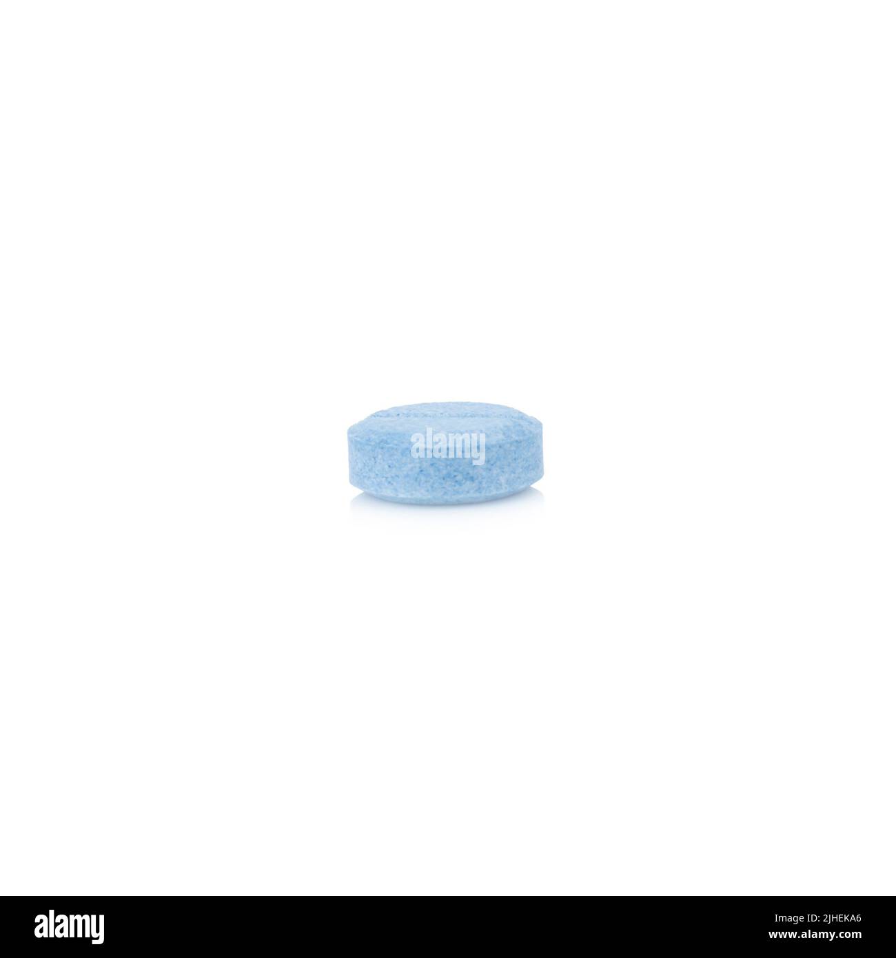 pill circle blue isolated on white background Stock Photo - Alamy