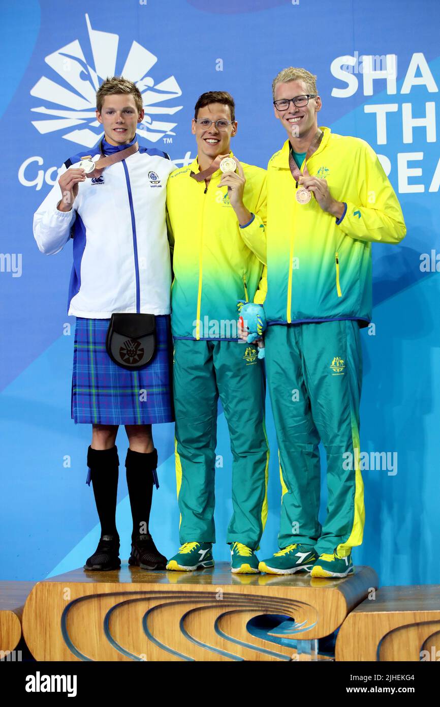 File photo dated 10-04-2018 of Australia's Mitch Larkin (centre, gold ...