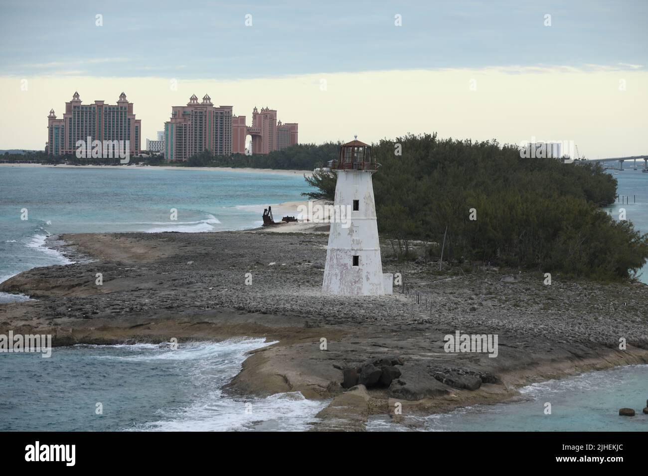 View of lighthouse in Nassau, Bahamas in the Caribbean sea Stock Photo ...