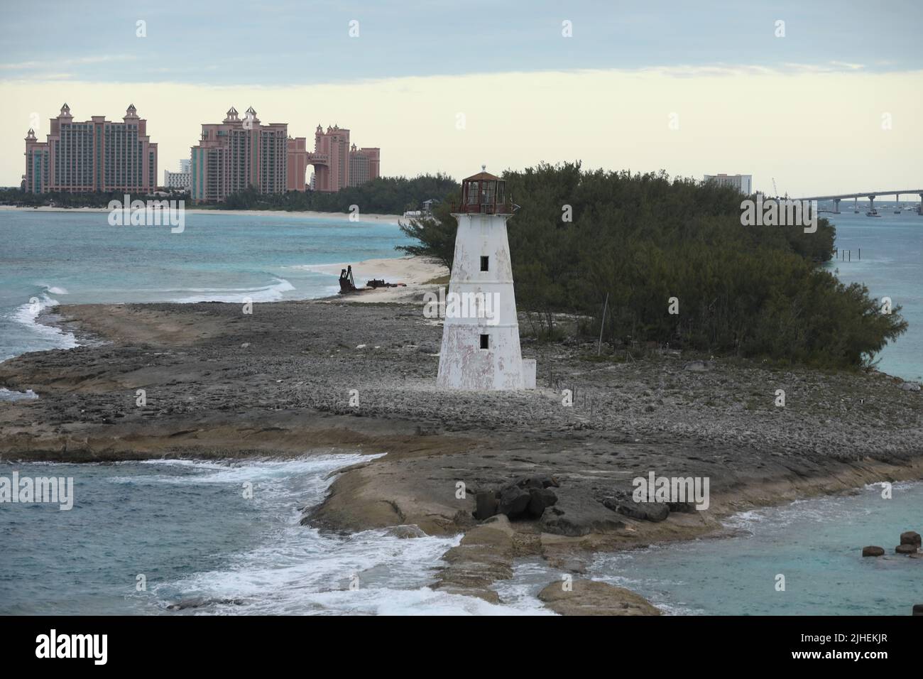 Light House in Port Of Nassau Bahamas Stock Photo - Alamy