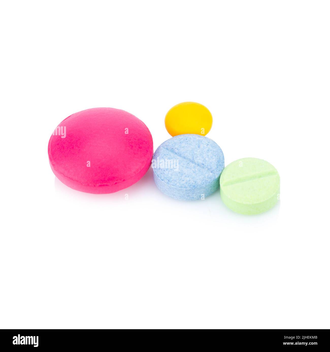 pill. tablet. various colors isolated on white background Stock Photo ...